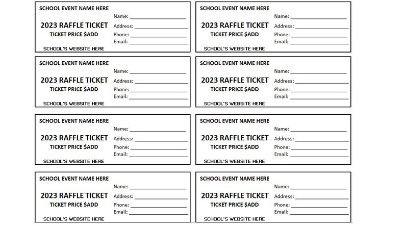 School Printable Raffle Ticket, Enter to Win Printable Ticket, School ...