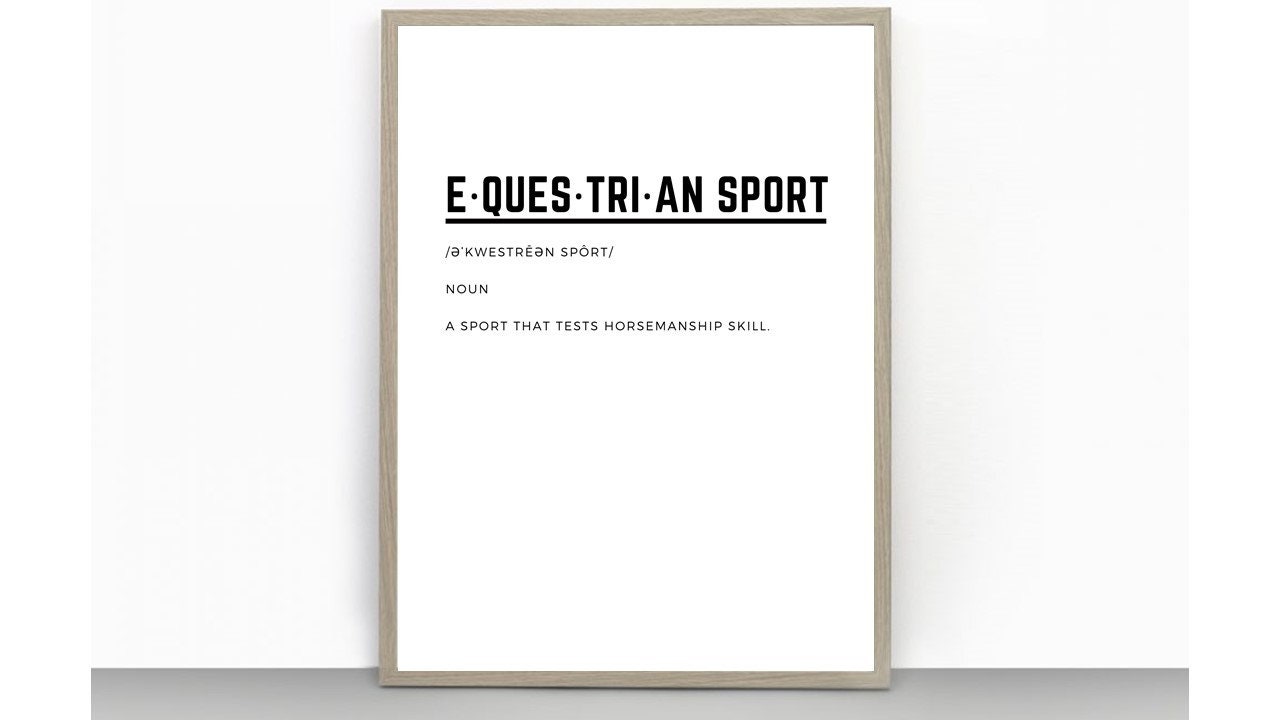 Equestrian Definition, Equestrian Print, Equestrian Decor, Definition ...