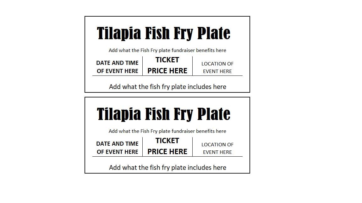 Fundraiser Ticket, Tilapia Fish Fry Fundraiser Ticket, Fish Fry ...