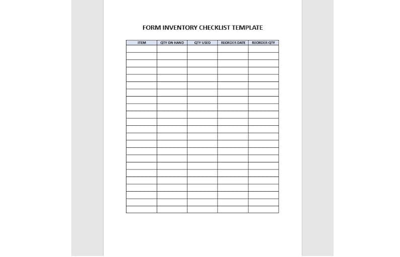 Editable Inventory Checklist, Inventory Sheet Template, Inventory ...