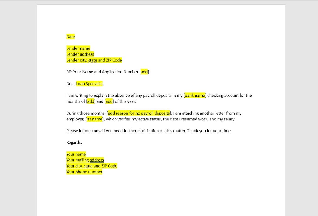 Mortgage Letter of Explanation, Mortgage Letter of Explanation Template ...