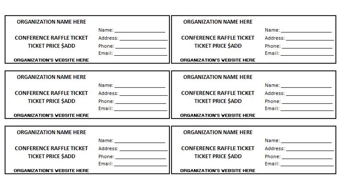 Editable Conference Raffle Ticket, Conference Raffle, Enter to Win ...