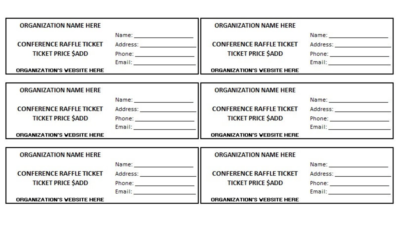 Editable Conference Raffle Ticket, Conference Raffle, Enter to Win ...
