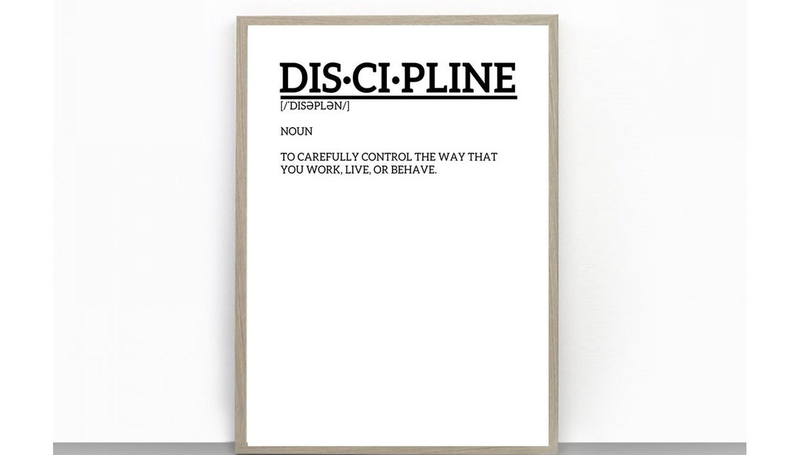 Discipline Definition,motivational Print,inspirational Print,business ...