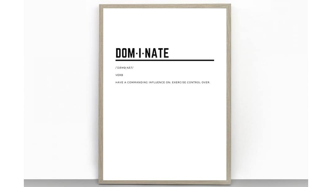 Dominate Definition,entrepreneur Print,business Deco,office Decor,gift ...