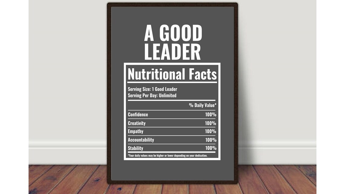 Leadership Nutritional Facts Office Decor Retirement Gift - Etsy