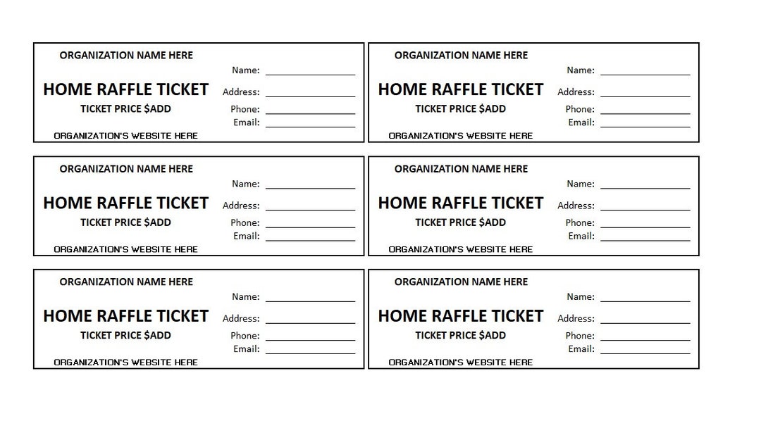Editable New Home Raffle Ticket, House Raffle, Enter to Win Printable ...