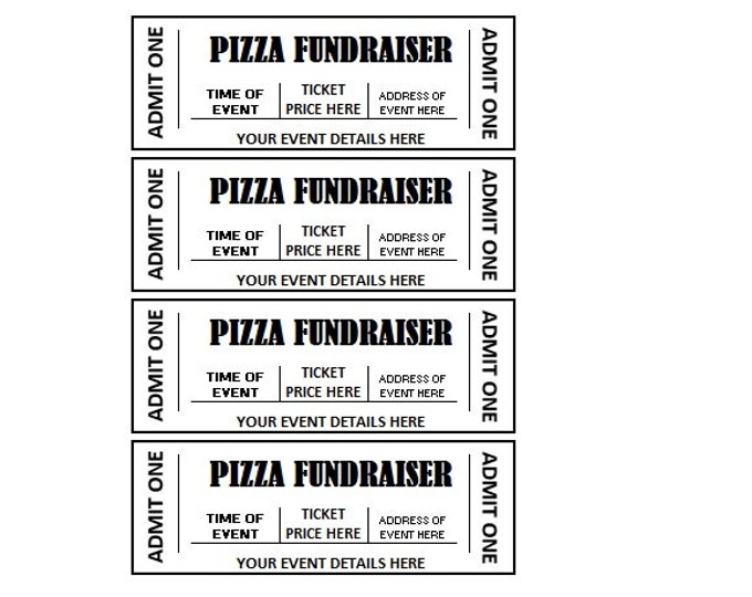 Editable Food Event Ticket, Food Ticket Printables, Editable Meal ...