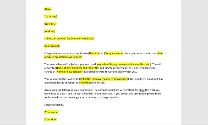 Letter of Promotion Template, Letter of Promotion, Promotion Letter ...