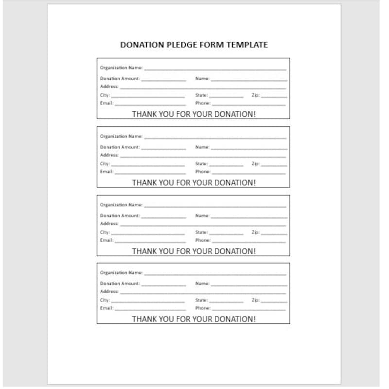 Pledge Card Templates - Etsy