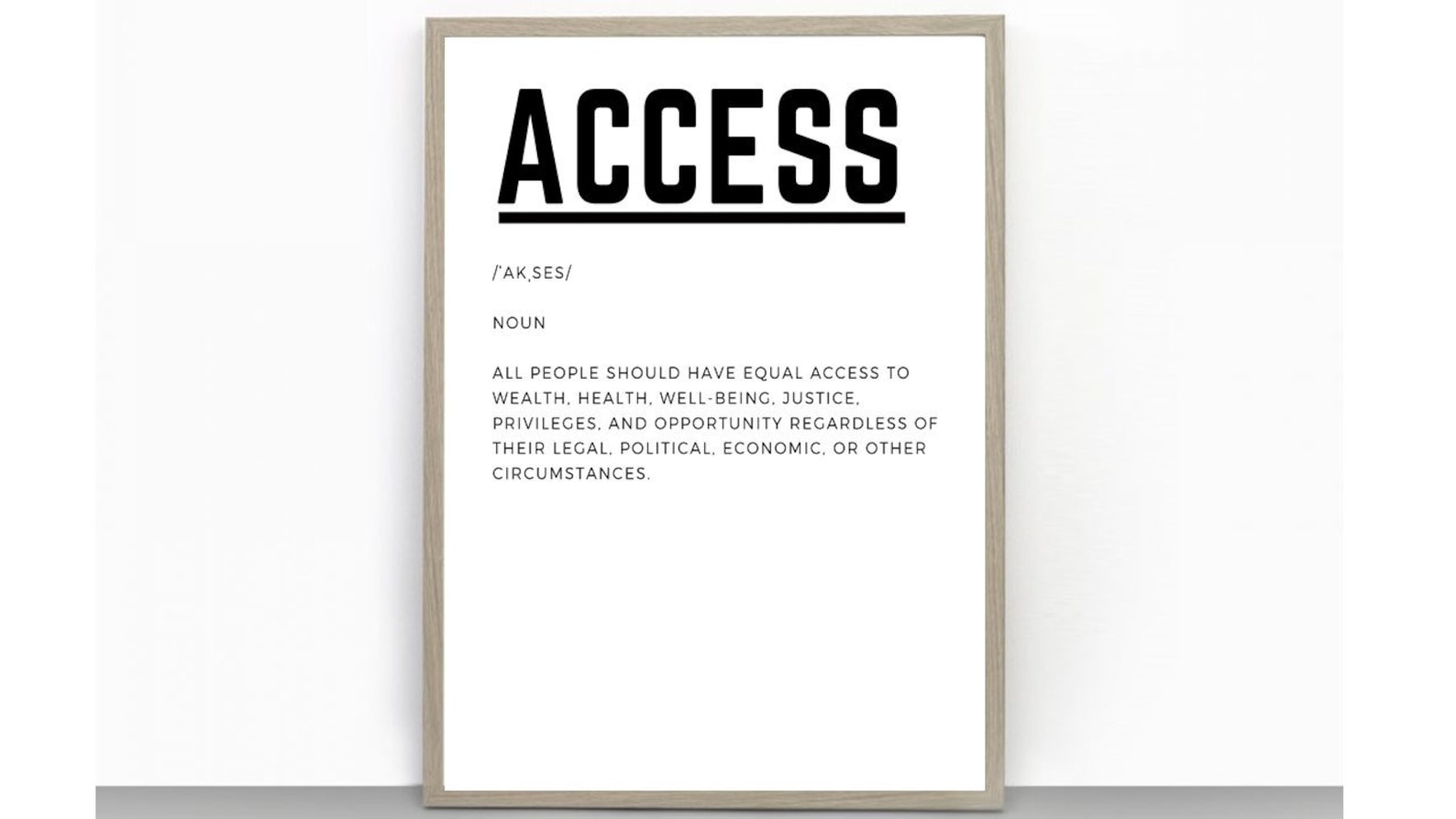 Access Definition Social Justice Print Equality Print - Etsy