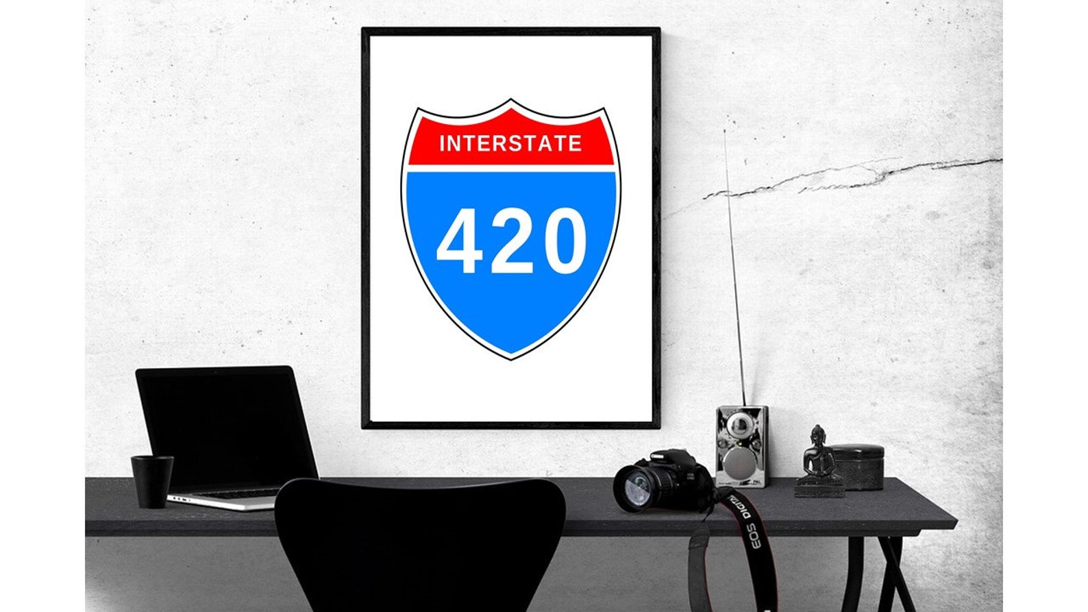 420 Cannabis Art, 420 Interstate, 420 Print, Сannabis Print, Marijuana ...
