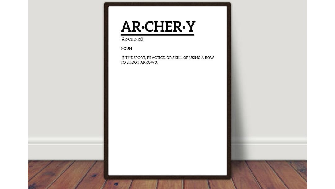 Archery Definition, Archery Print, Archery Decor, Definition Print ...