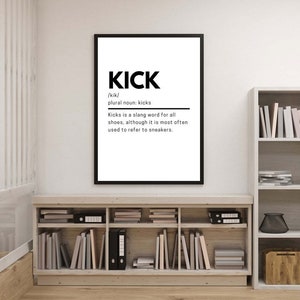Kick Definition Wall Print Sneaker Lover Men Bedroom Art | Etsy