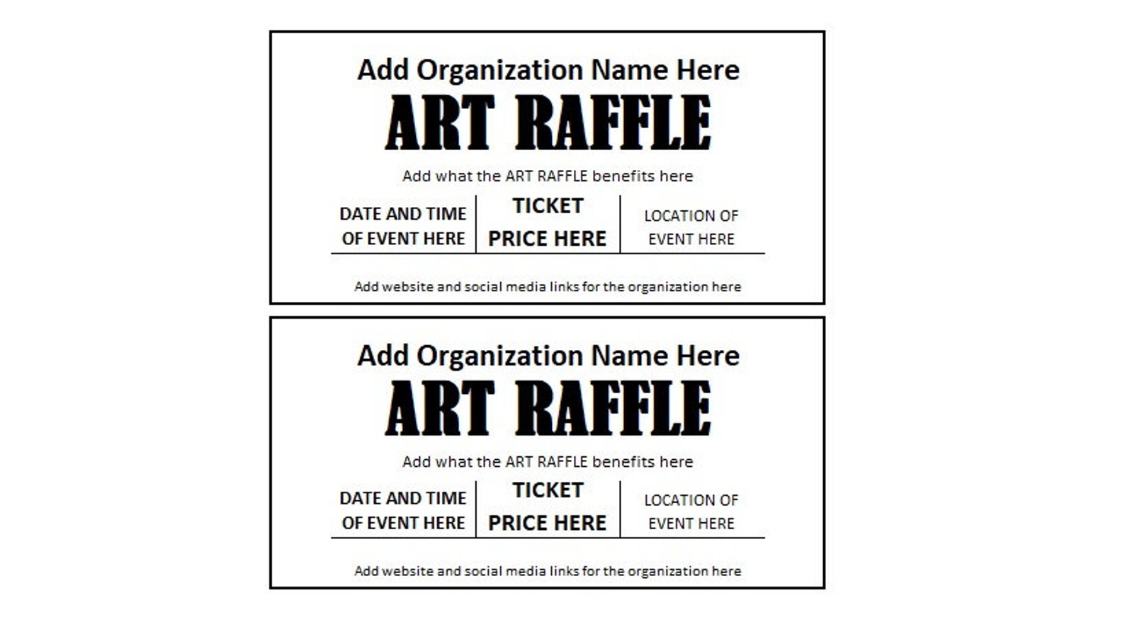 Art Raffle Ticket, Fall Raffle Fundraiser Ticket, Art Raffle Ticket ...