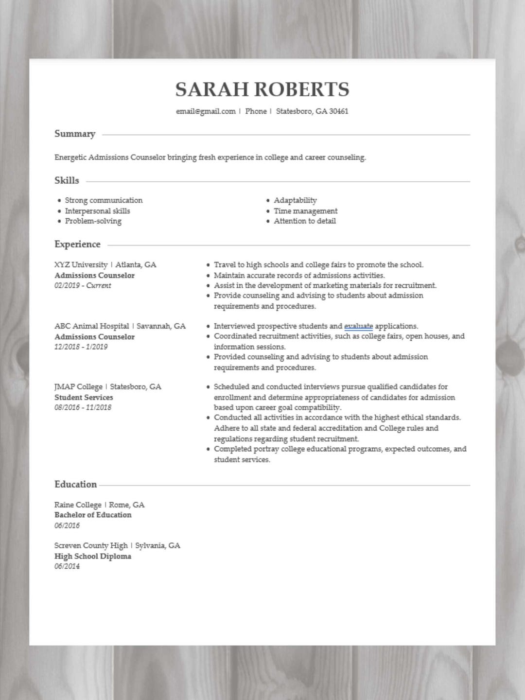 Admissions Counselor Resume Template Word, Admissions Counselor Resume ...
