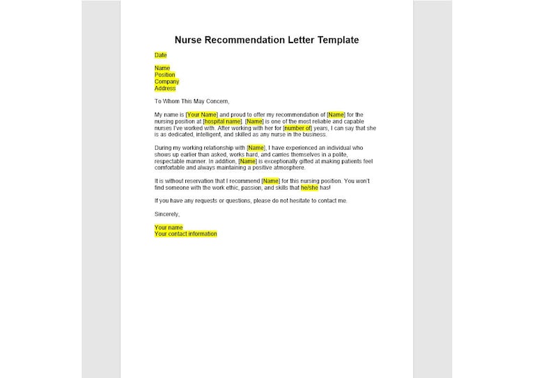 Editable Letter Of Recommendation For A Nurse Nurse Recommendation editable-letter-of-recommendation-for-a-nurse-nurse-recommendation