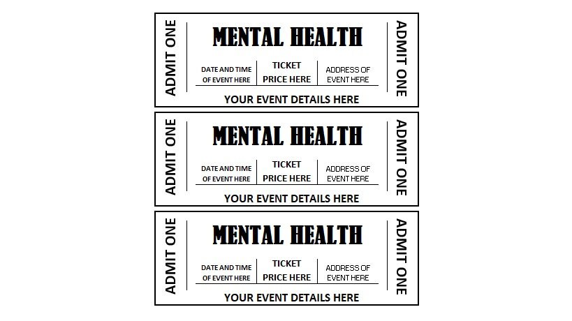Editable Mental Health Awareness Raffle Ticket, Mental Health Awareness ...