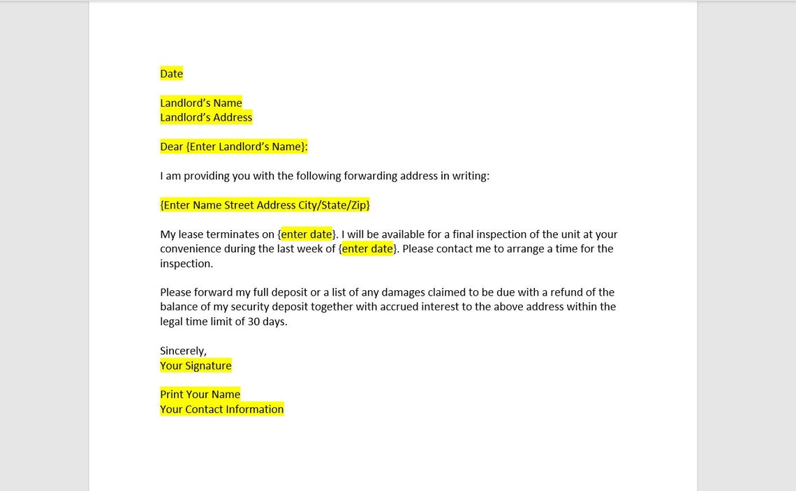 Notice to Vacate Letter Template, Notice to Vacate Letter, Notice to ...