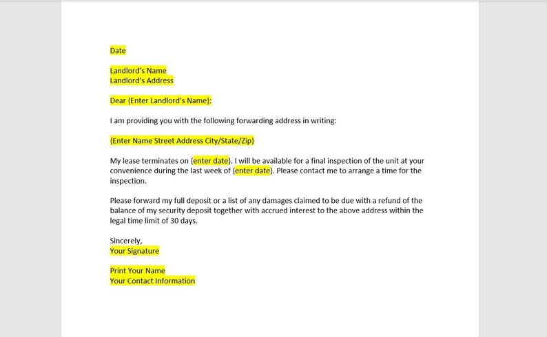 Notice to Vacate Letter Template, Notice to Vacate Letter, Notice to ...