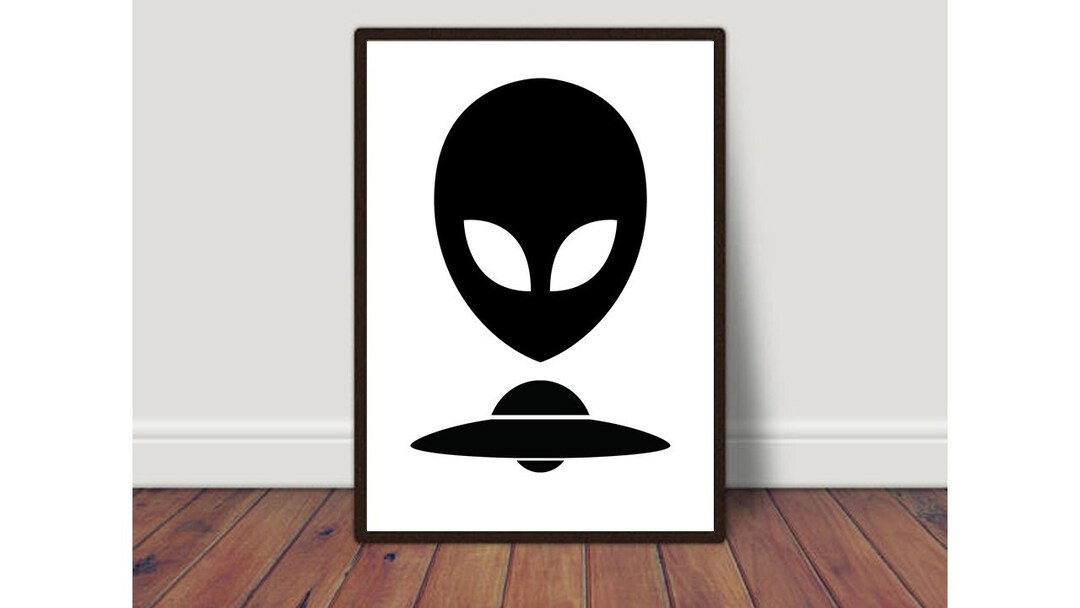 Silhouette UFO Art Printable, UFO Print Art, Ufo Invasion, Ufo Print ...