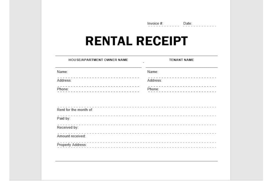 Rent Receipt Template, Rent Receipt, Receipt Template, Word Template ...