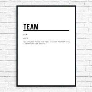 Team Definition, Team Print, Team Decor, Definition Print, Sports Wall ...