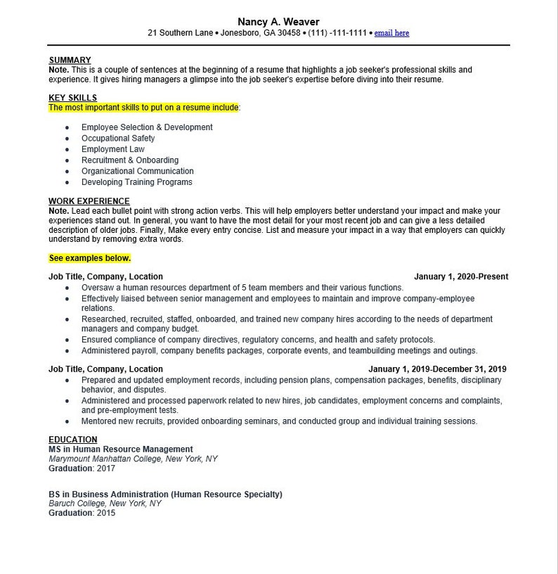 Human Resource Manager, Human Resource Manager Resume, Simple Resume ...