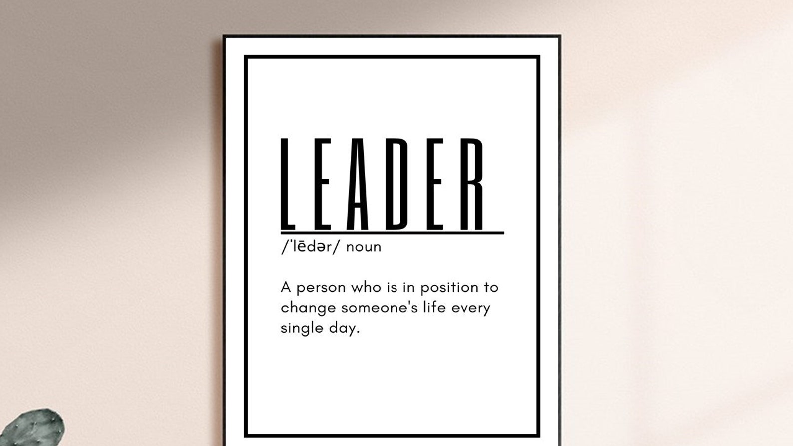 Leader Definition, Office Decor, Gift for Leader, Inspiration Print ...