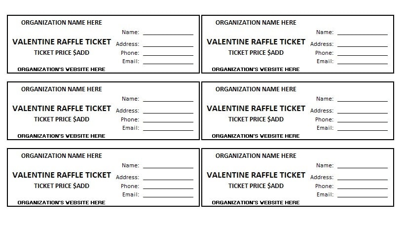 Editable Valentine Raffle Ticket, Valentine Raffle, Enter to Win ...