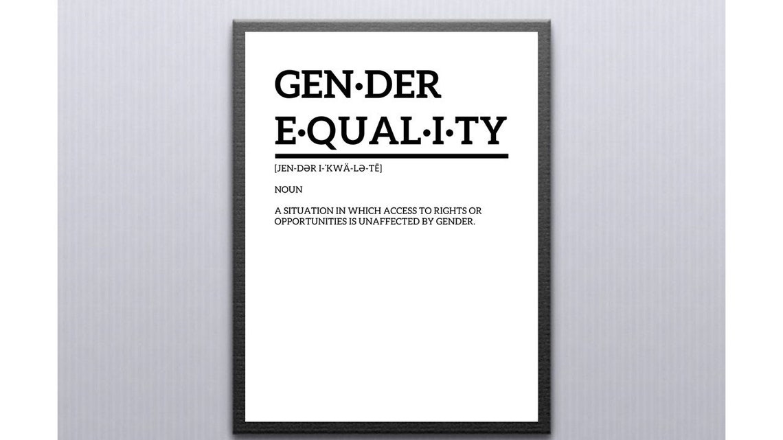 Gender Equality Definition Print, Social Justice Print, Equality Print ...