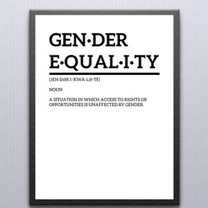 Gender Equality Definition Print, Social Justice Print, Equality Print ...