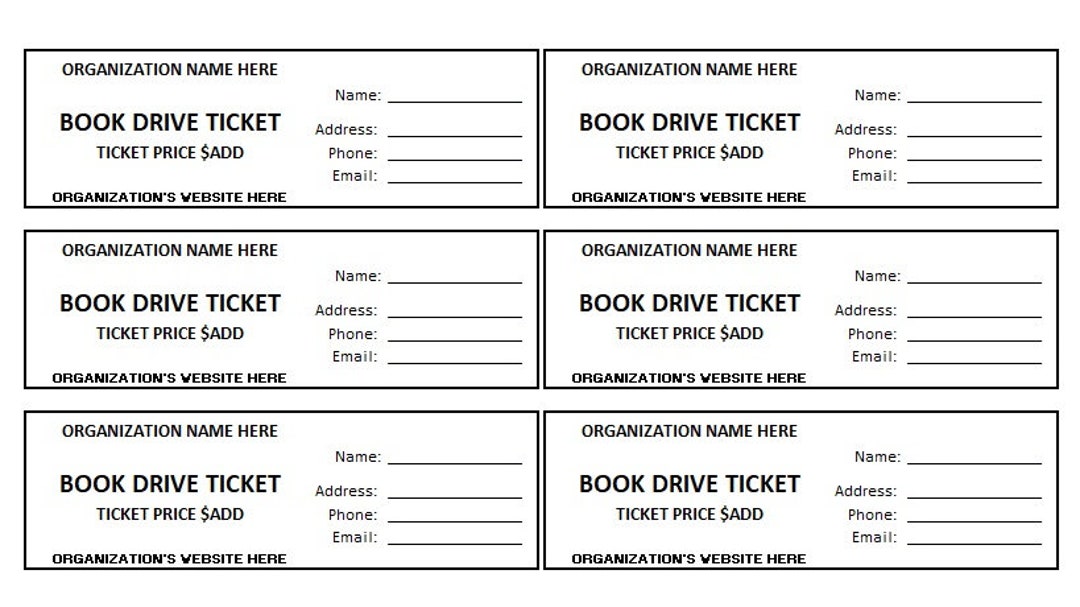 Editable Book Drive Raffle Ticket, Book Drive Raffle, Enter to Win ...
