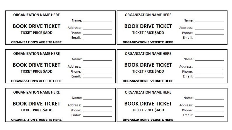 Editable Book Drive Raffle Ticket, Book Drive Raffle, Enter to Win ...