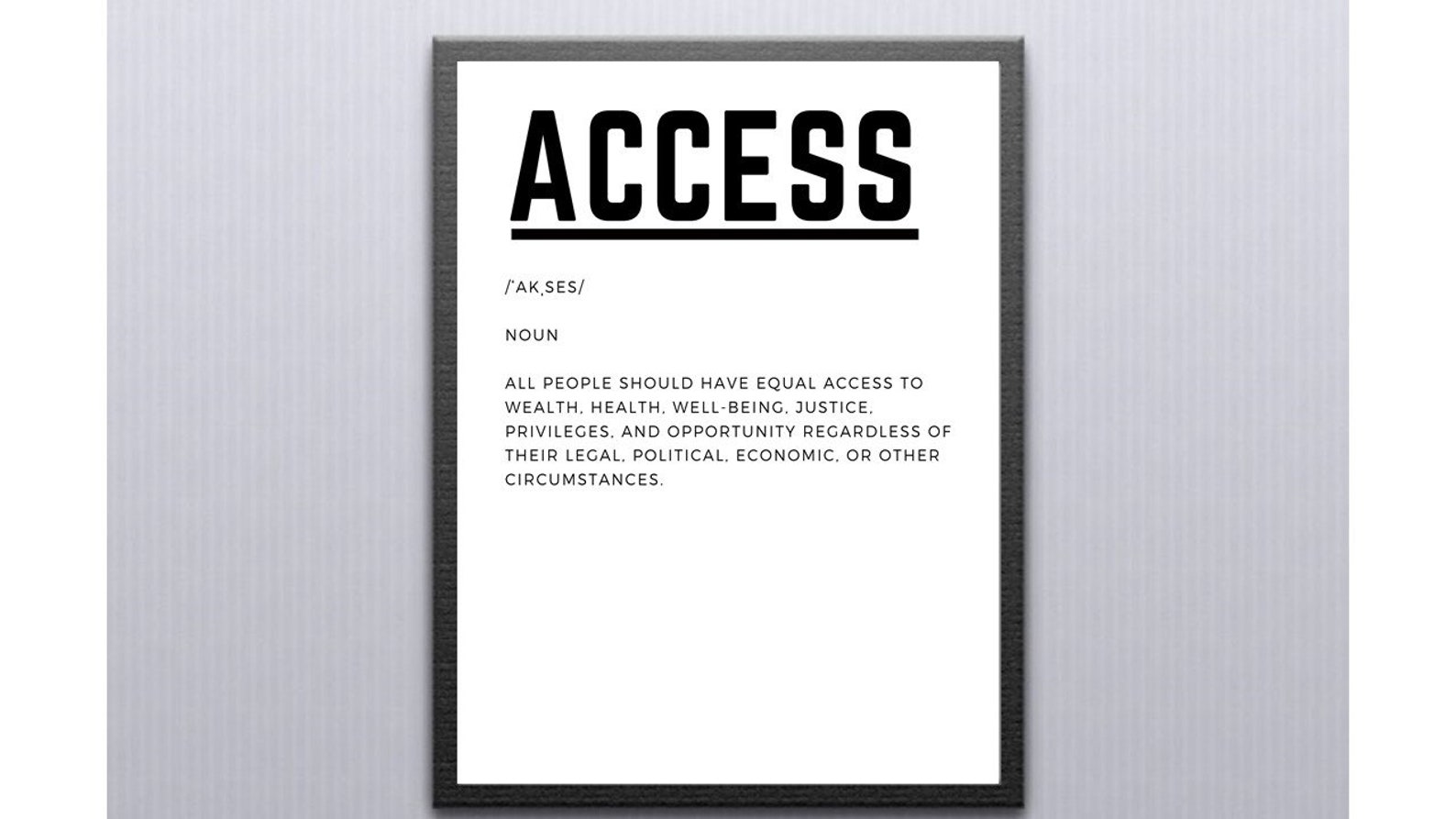 Access Definition Social Justice Print Equality Print - Etsy