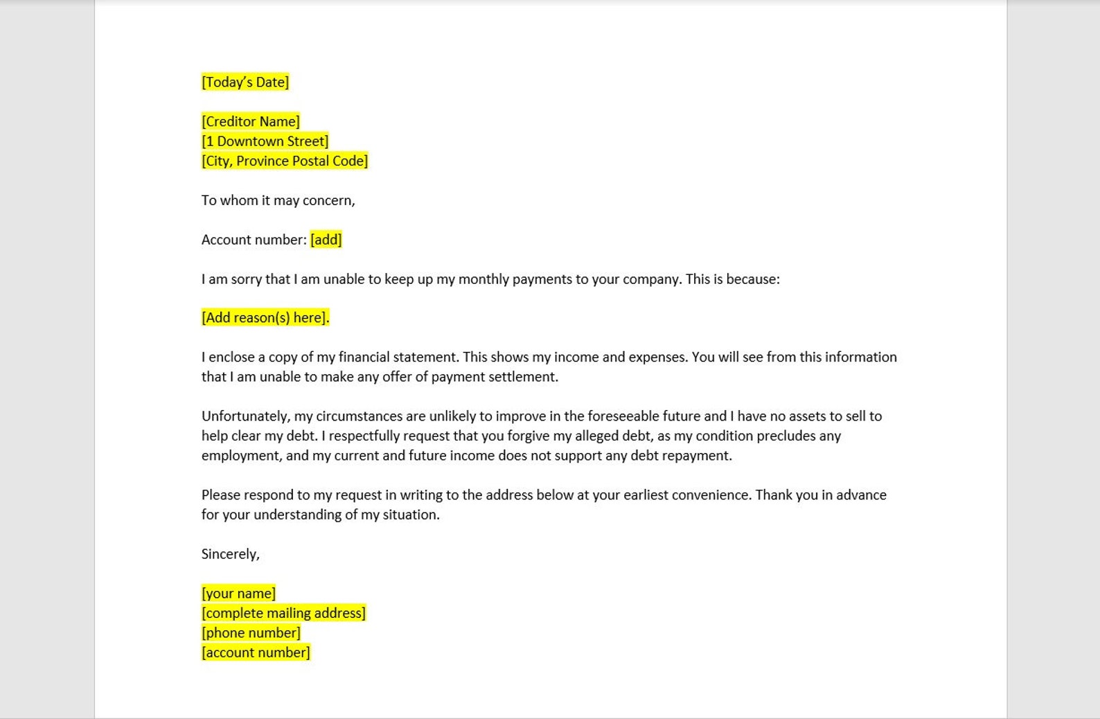 Request to Write off a Debt Letter, Request to Write off a Debt Letter ...