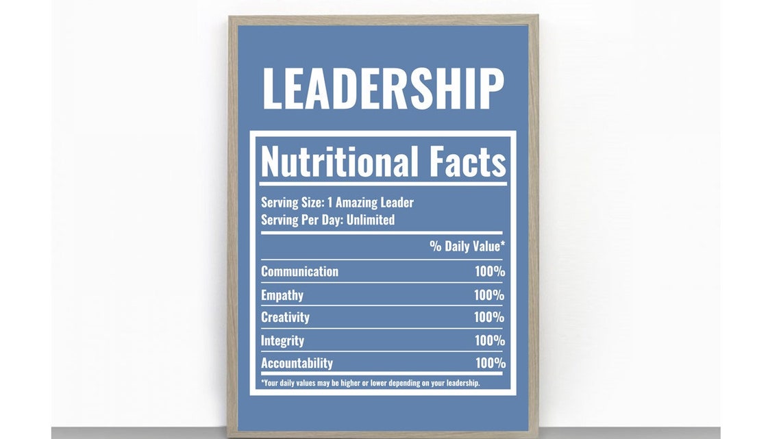 Leadership Nutritional Facts Office Decor Retirement Gift - Etsy