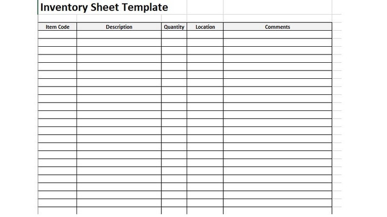 Editable Inventory Sheet, Inventory Sheet Template, Inventory ...