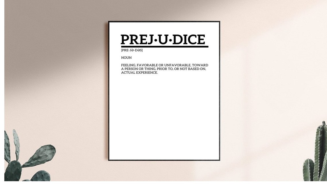 Prejudice Definition Print Social Justice Print Equality - Etsy