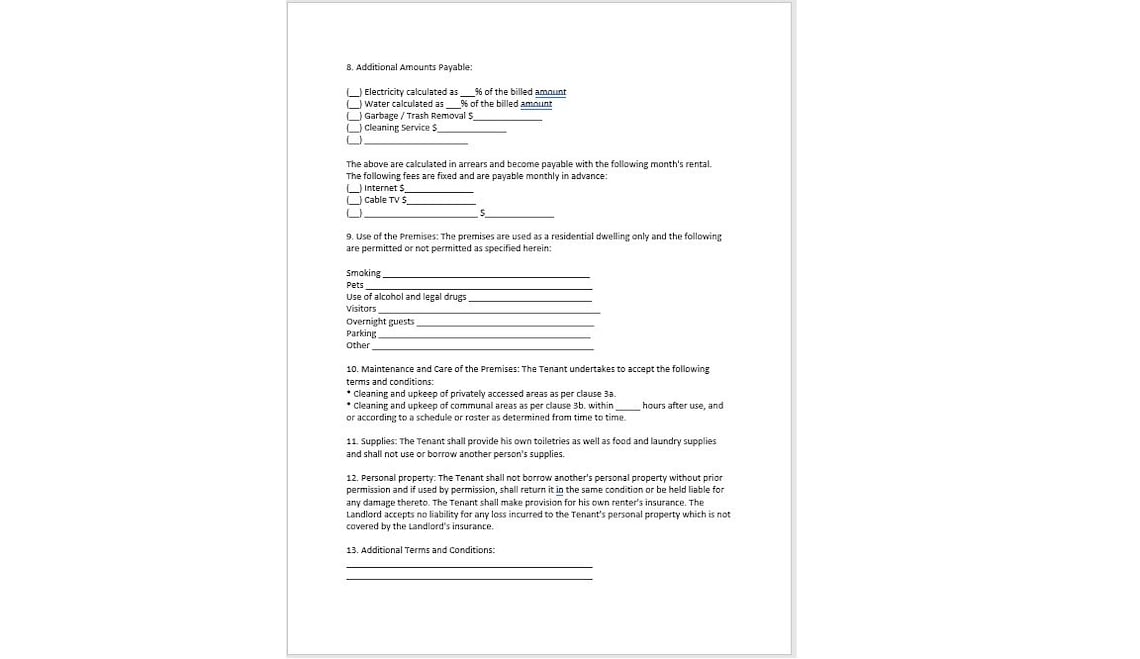 Basement Rental Agreement Template, Basement Rental Agreement Letter ...