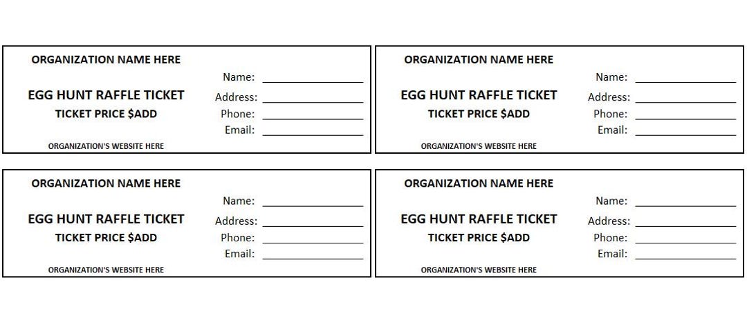 Editable Egg Hunt Raffle Ticket, Holiday Raffle, Enter to Win Printable ...
