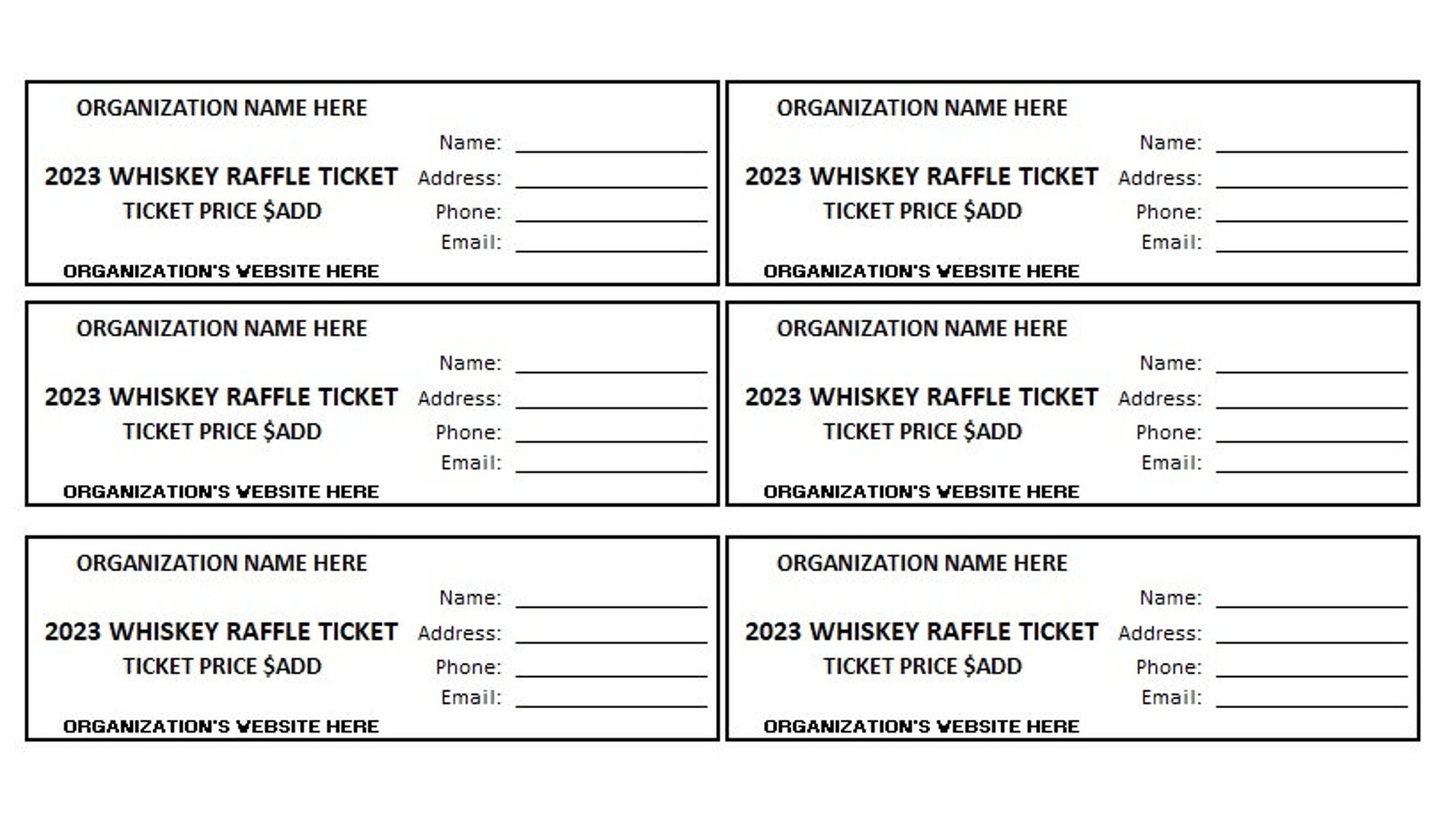 Editable Whiskey Raffle Ticket, Whiskey Raffle, Enter to Win Printable ...