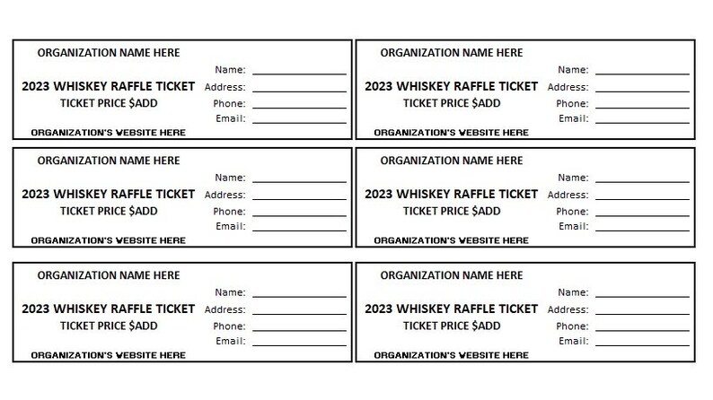 Editable Whiskey Raffle Ticket, Whiskey Raffle, Enter to Win Printable ...