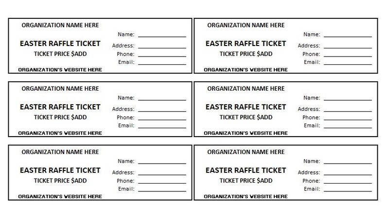 Editable Easter Raffle Ticket, Easter Raffle, Enter to Win Printable ...