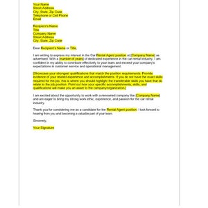 Car Rental Agent Resume Template Word, Modern Resume and Reference ...