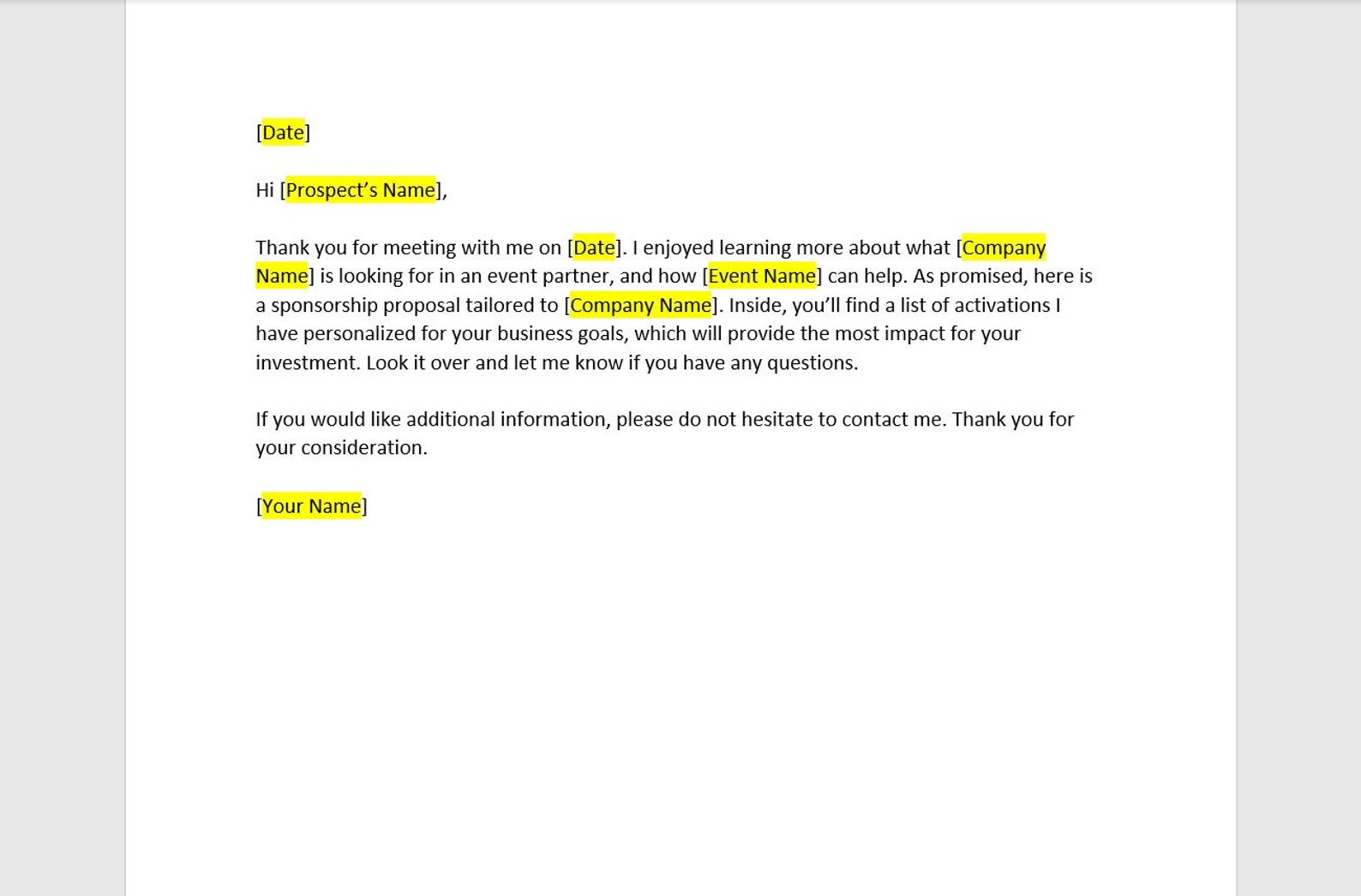 Sponsorship Request Letter, Sponsorship Request Letter Template ...