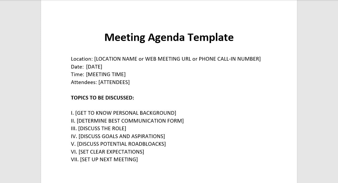 First One on One Meeting Minutes Template, Meeting Agenda, Staff ...