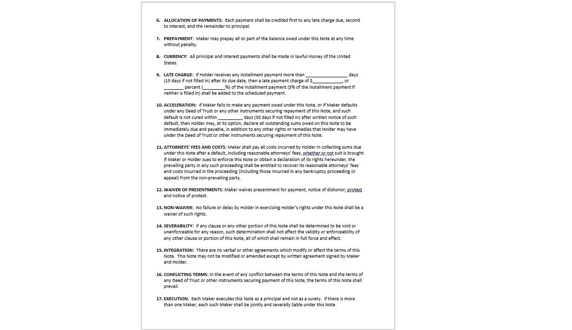 Standard Promissory Note, Standard Promissory Note Template, Promissory ...