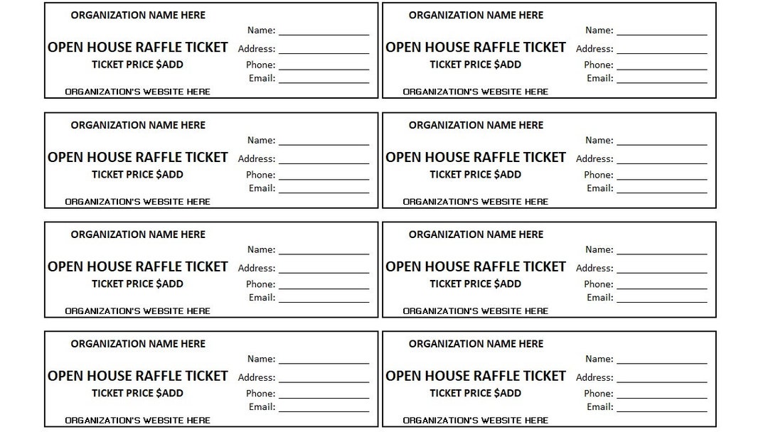 Editable Open House Raffle Ticket, Open House Raffle, Enter to Win ...