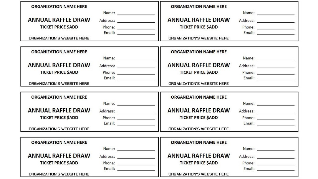 Editable Annual Raffle Draw Raffle Ticket, Annual Raffle Draw Raffle ...